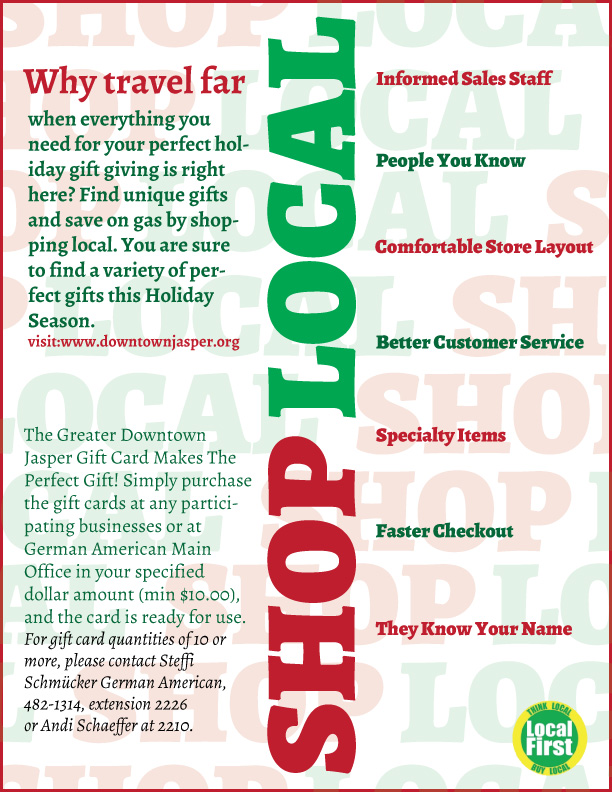 Greater Downtown Jasper Shop Local 2015 - Dubois County Free Press, Inc.