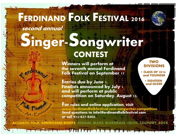 Singer-Songwriter contest returns to Ferdinand Folk Fest - Dubois ...