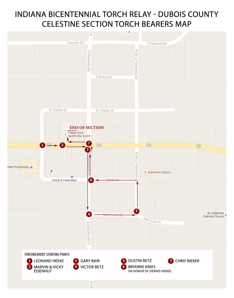 Bicentennial Torch travels through Dubois County Wednesday (maps and ...