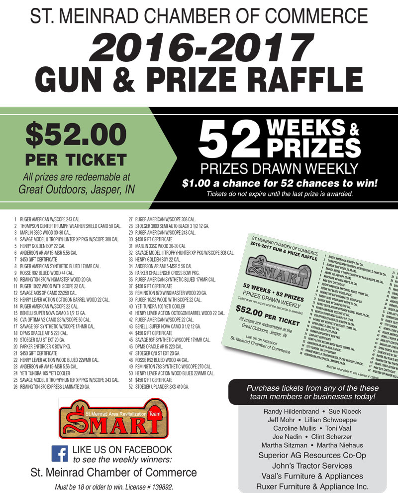 St. Meinrad Chamber launches 52-week raffle - Dubois County Free Press ...