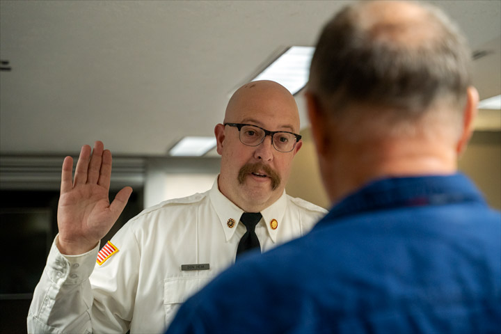 Heim sworn in as Huntingburg fire chief - Dubois County Free Press, Inc.